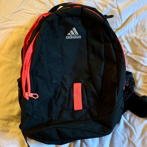 adidas | Bags | Adidas Backpack Black Pink Double Zipper | Poshmark
